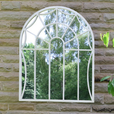 Vintage Cream Arch Outdoor Garden Mirror | DIY at B&Q