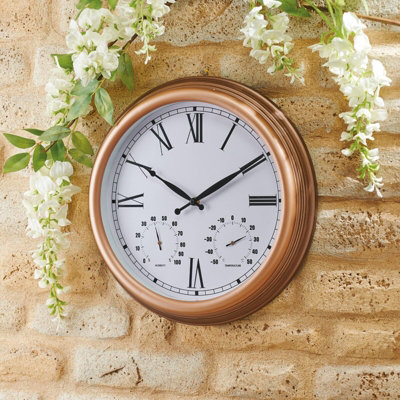 Vintage Design Garden Clock - Battery Powered Waterproof Wall Clock ...