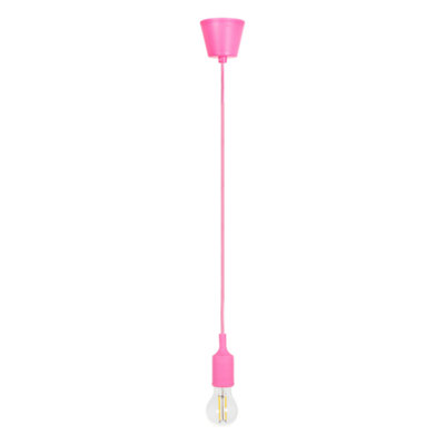Vintage Designer Pink Silicone Pendant Light Fitting with Braided ...