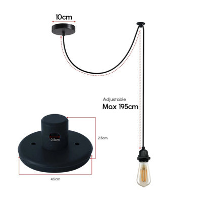 Vintage E27 Bulb Holder Pendant Light Ceiling Hanging Suspension Light ...