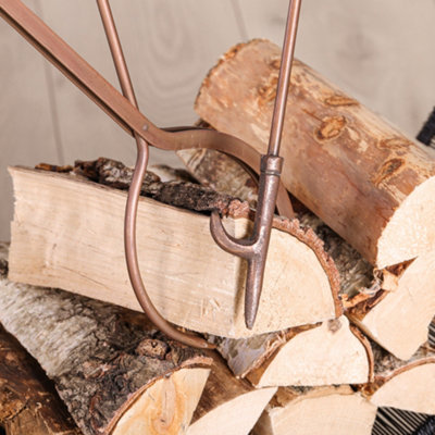 Vintage Fireplace Copper Effect Antique Fireside Companion Set 70cm High