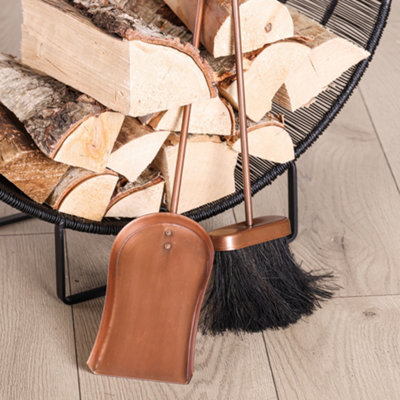 Vintage Fireplace Copper Effect Antique Fireside Companion Set 70cm High