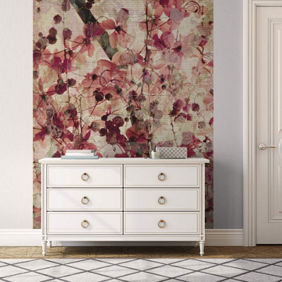 Vintage Flower Pattern Mural - 192x260cm - 5501-4