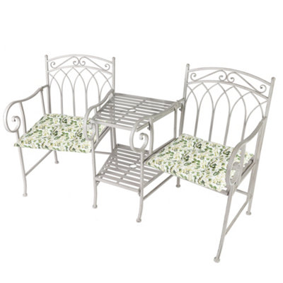 VINTAGE GREY ARCHED OUTDOOR GARDEN FURNITURE COMPANION SEAT GARDEN ...