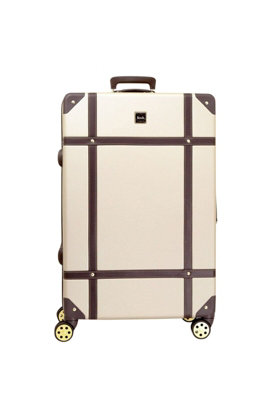 Vintage Hard Shell Luggage Trunk Large Hard Shell Suitcase in Gold