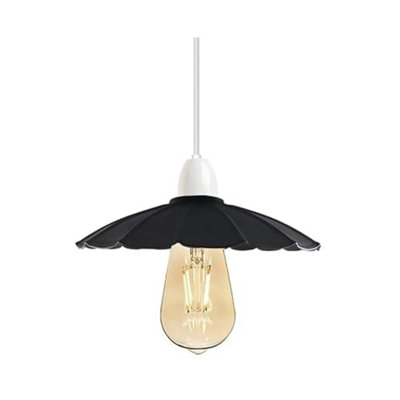 Vintage Industrial Black Metal E27 Light Shade, Matte Finish, Retro ...