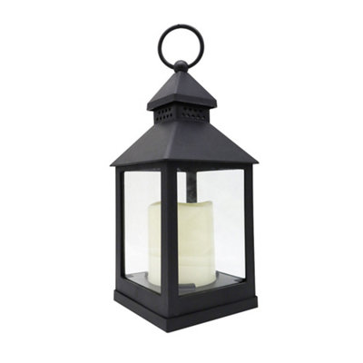 Vintage LED Candle Lantern Warm White - Black