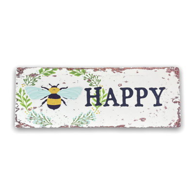 Vintage Metal Sign - Bee Happy