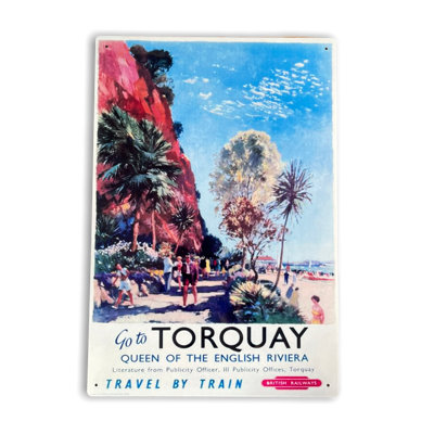 Vintage Metal Sign - British Railways Retro Advertising, Torquay Queen ...