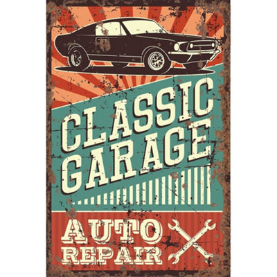 Vintage Metal Sign - Classic Garage Auto Repair