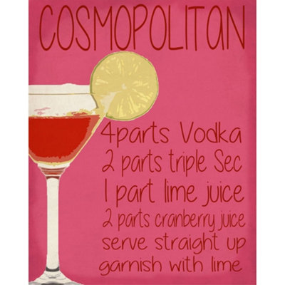 Vintage Metal Sign - Cosmopolitan Cocktail Recipe | DIY at B&Q