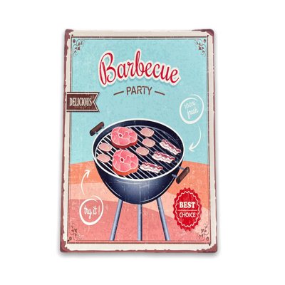 Vintage Metal Sign - Retro Barbecue Party Sign