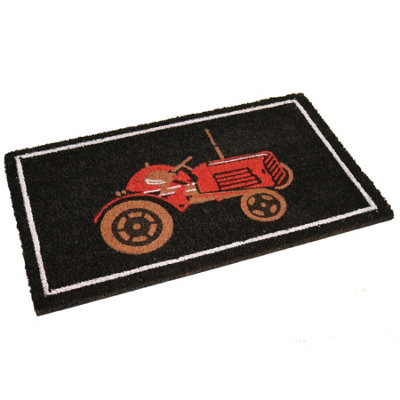 Vintage Red Tractor Design Door Mat Doormat Welcome Home Garden 45 x ...