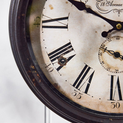 Vintage Style Black Iron Analogue Roman Wall Clock Kitchen Hallway ...