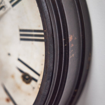 Vintage Style Black Iron Analogue Roman Wall Clock Kitchen Hallway ...