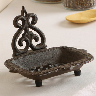 Vintage Style Cast Iron Soap Dish Bathroom Kitchen Sink Soap Holder ...
