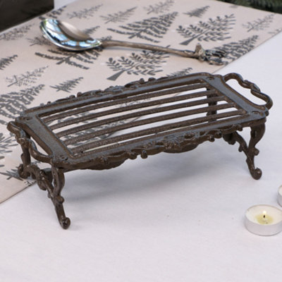 Vintage Style Double Tealight Holder Cast Iron Hot Plate