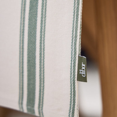Vintage Style Extra Large Forest Green Stripe Cotton Table Runner 220cm