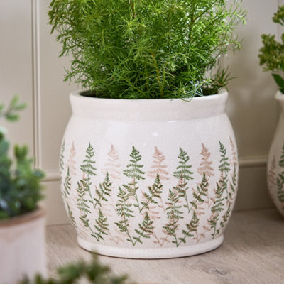 Vintage Style Large Fern Pot Indoor Outdoor Flower Garden Planter (Dia ...