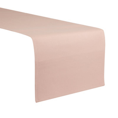 Vintage Style Large Rose Blush Cotton Plain Table Runner 180cm