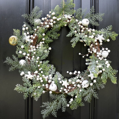 Vintage Style Shooting Star Orchard Festive Decor Autumn-Winter Front Door Wreath Christmas ...