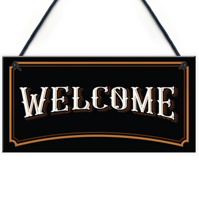 Vintage Style WELCOME Sign Home Decor Bar Home Bar Shop Sign Front Door ...