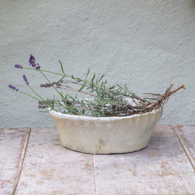 Vintage White Stone Terracotta Bulb Planter (Medium)
