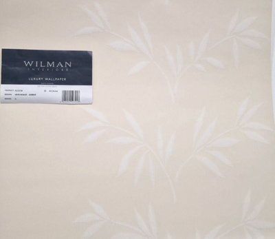Vintage Wilman Luxury Wallpaper Veronique Amber Bamboo Beige Leaf ...