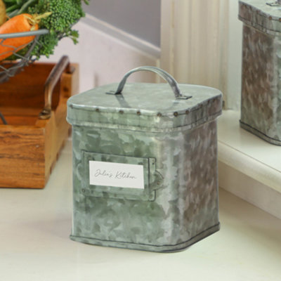 Vintage Zinc Effect Kitchen Storage Box Canister | DIY at B&Q