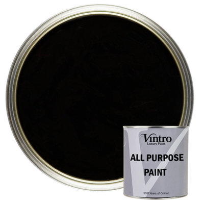 Vintro All Purpose Paint Black Multi-Surface Paint Flat Matt Finish ...