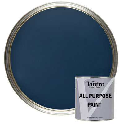 Vintro All Purpose Paint Navy Blue Multi-Surface Paint Flat Matt Finish ...