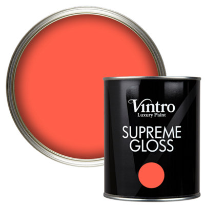 Vintro Coral Red Gloss Paint 1L Walls, Ceilings, Metal & Wood (Matisse ...