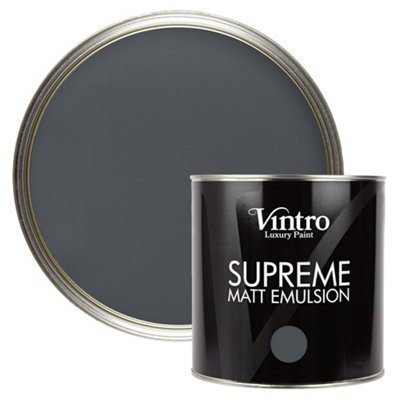 Vintro Luxury Matt Emulsion Dark Grey Multi Surface Paint for Walls ...