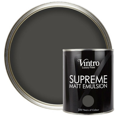 Vintro Luxury Matt Emulsion Dark Grey, Smooth Chalky Finish, Multi ...