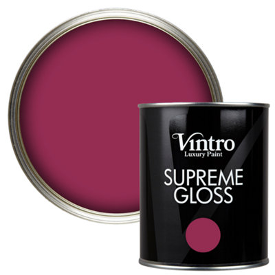 Vintro Magenta Gloss Paint 1L Walls, Ceilings, Metal & Wood (Rosy Raven)