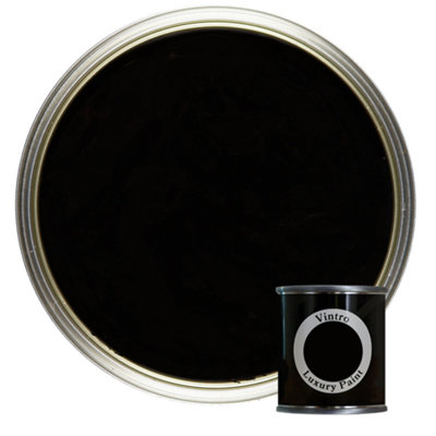 Vintro Matt Emulsion Jet Black Tester Pot - 125ml (Victorian Black)