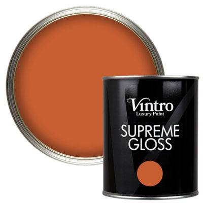 Vintro Orange Brown Gloss Paint 1L Walls, Ceilings, Metal & Wood (Thor ...