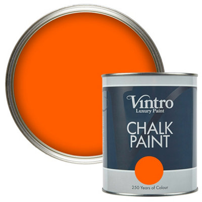 Vintro Orange Chalk Paint/Furniture Paint Matt Finish 1 Litre (Pumpkin ...