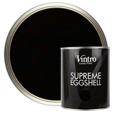 Vintro Paint Black Eggshell for Walls Wood Trim Satin Furniture Paint ...
