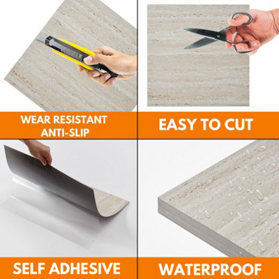 Vinyl Floor Tiles Self Adhesive - 20 Pcs Pack Covers 4.18m² Peel and ...