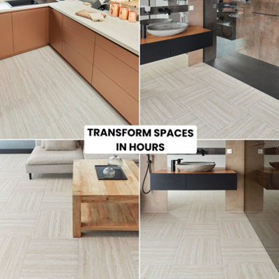 Vinyl Floor Tiles Self Adhesive - 20 Pcs Pack Covers 4.18m² Peel and ...