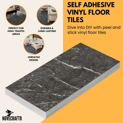 Vinyl Floor Tiles Self Adhesive - 30 Pack Covers 5.57 m² - Rectangular ...