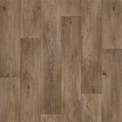 Vinyl Flooring Wood Oak Plank Effect Foam Backed Lino Flooring Roll ...