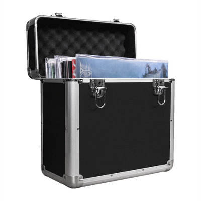 Vinyl LP Record Storage Case - Black | DIY at B&Q