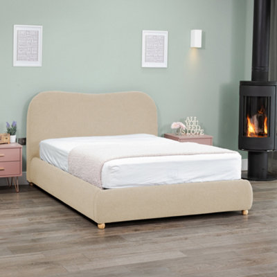 Viola 135cm Boucle Bed Frame - Beige