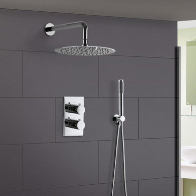 Violet Concealed Round Thermostatic Shower Mixer, Shower Head & Handset ...