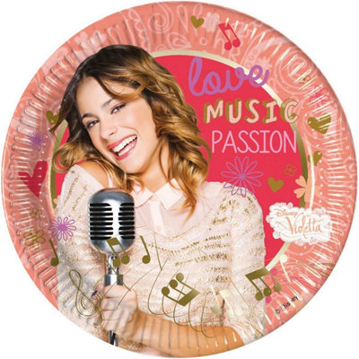 Violetta Love Music Pion Party Plates (Pack of 8) Multicoloured (One ...