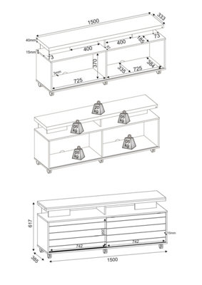 Vision, widescreen TV unit, gloss white