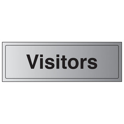 Visitors - General Door / Wall Sign - Rigid Plastic - 300x100mm (x3 ...