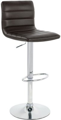 Vista Breakfast Bar Stool Brown Height Adjustable | DIY at B&Q